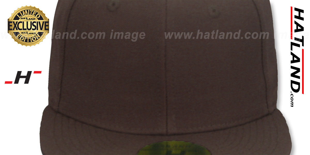 Hatland HYBRID E5-BLANK Solid Brown Fitted Hat