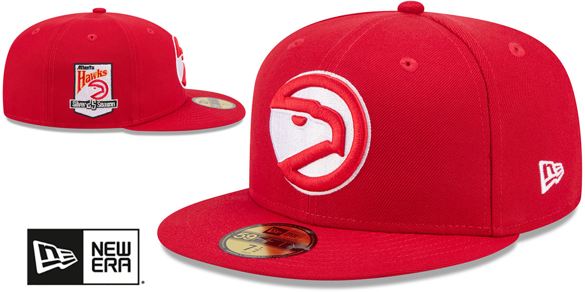 Atlanta Hawks 25TH ANNIVERSARY SIDE-PATCH Red Fitted Hat