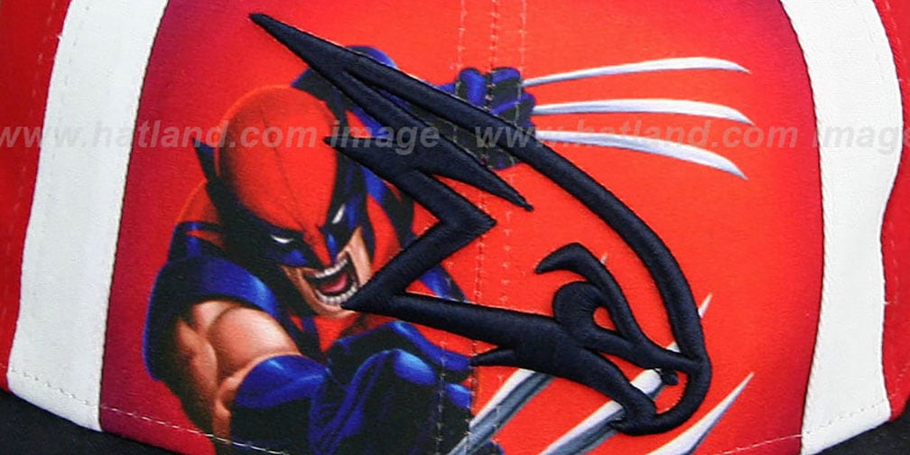 Atlanta Hawks MARVEL RETRO-SLICE SNAPBACK Red-Navy Hat