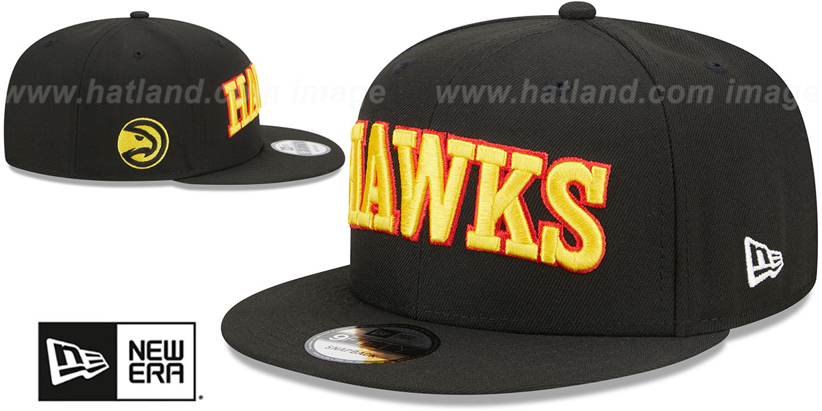 Atlanta Hawks STATEMENT SNAPBACK Black Hat by New Era