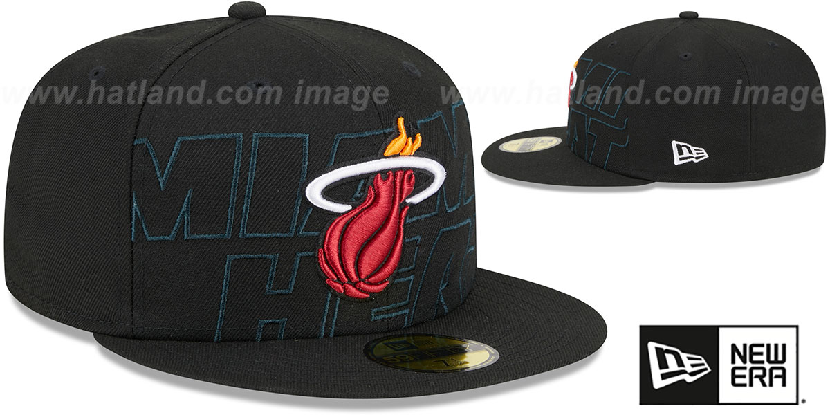 Miami Heat 2023 NBA DRAFT Black Fitted Hat by New Era