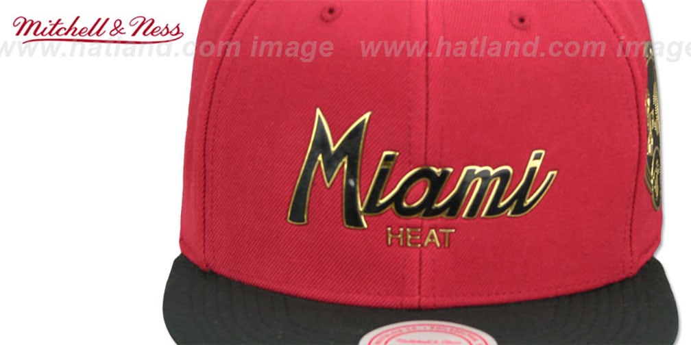 Miami Heat CITY CHAMPS SCRIPT SNAPBACK Cardinal-Black Hat