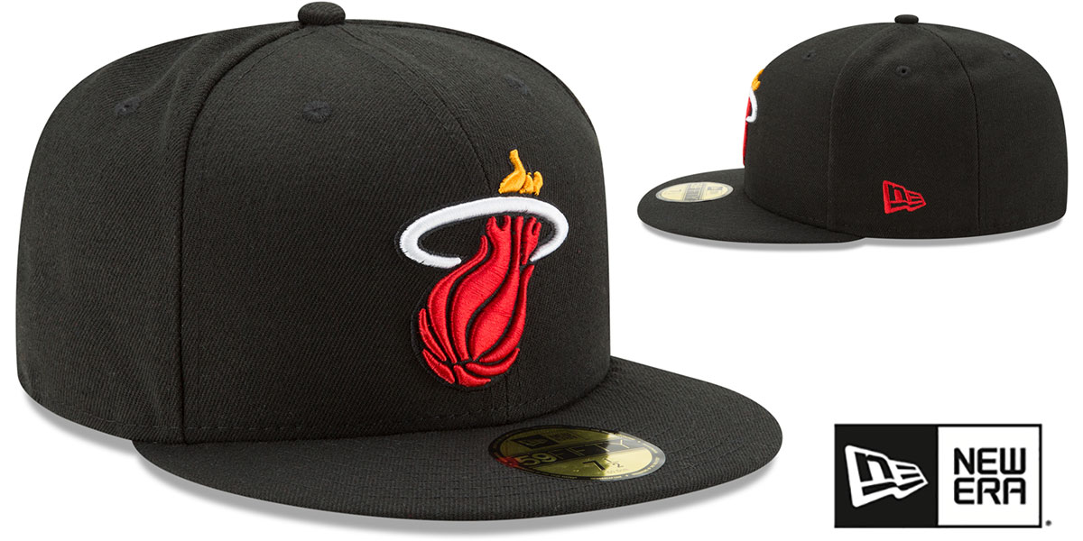 Miami Heat ALTERNATE NBA TEAM-BASIC Black Fitted Hat