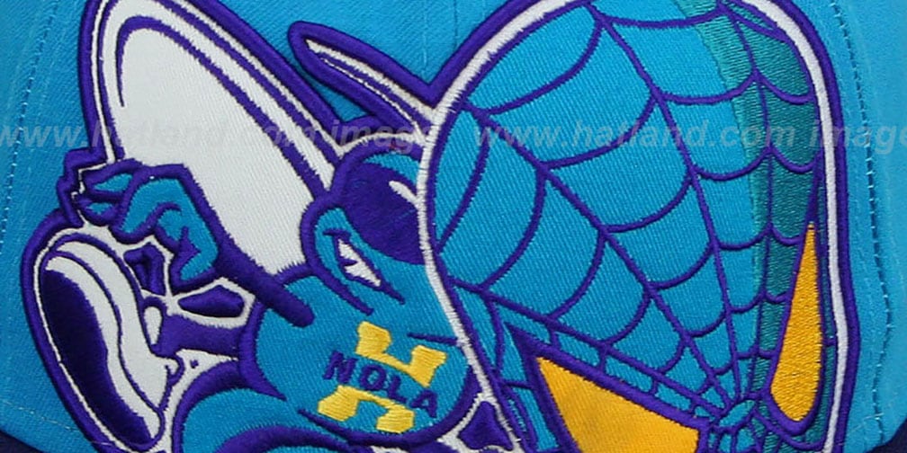 New Orleans Hornets HERO-HCL Teal-Purple Fitted Hat