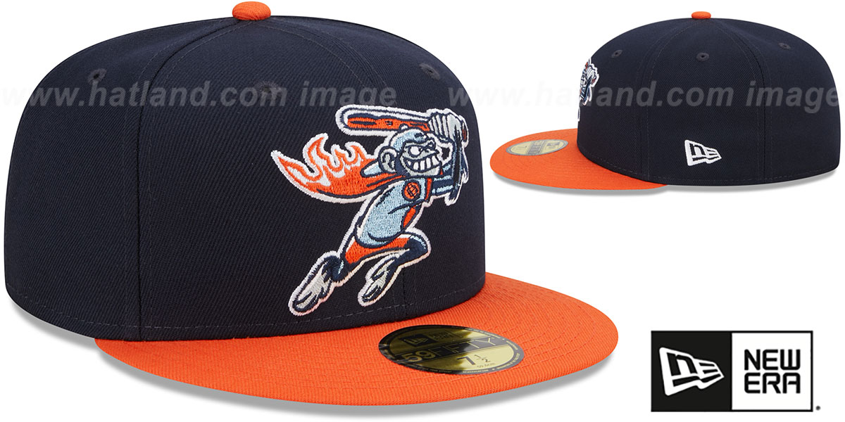 Bowling Green Hot Rods MILB MARVEL DEFENDERS Navy-Orange Fitted H