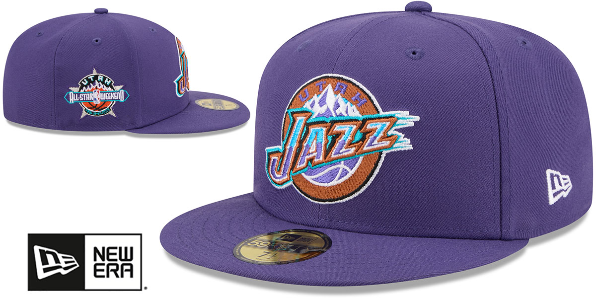 Utah Jazz ASW ANNIVERSARY SIDE-PATCH Purple Fitted Hat