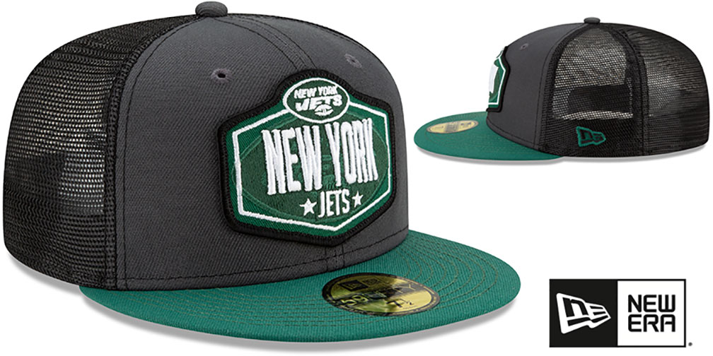 New York Jets 2021 NFL TRUCKER DRAFT Fitted Hat by New Era