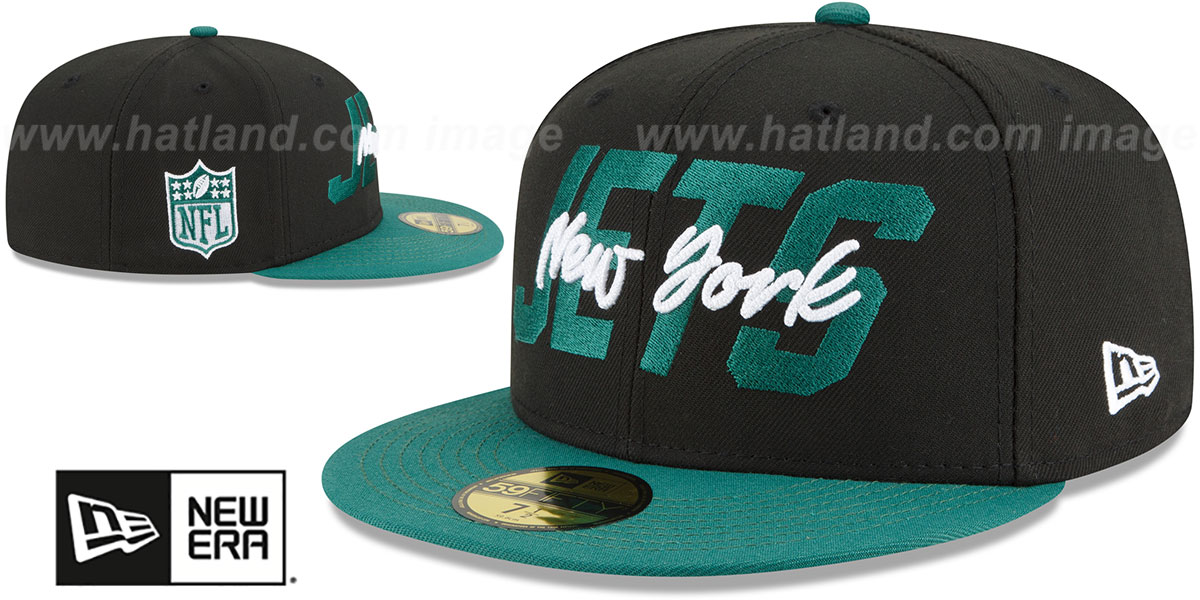 New York Jets 2022 NFL DRAFT Black-Green Fitted Hat
