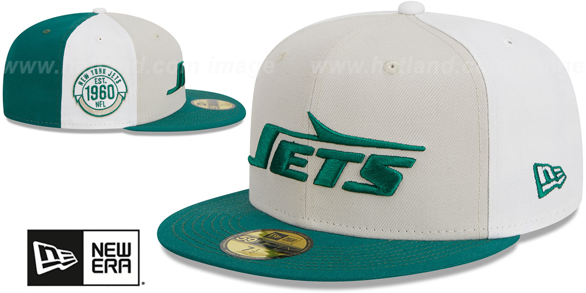 New York Jets HISTORIC SIDELINE PINWHEEL Fitted Hat