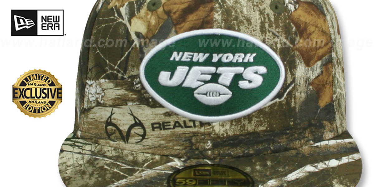 New York Jets NFL TEAM-BASIC Realtree Camo Fitted Hat