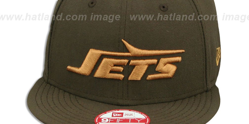 New York Jets THROWBACK TEAM-BASIC SNAPBACK Brown-Wheat Hat
