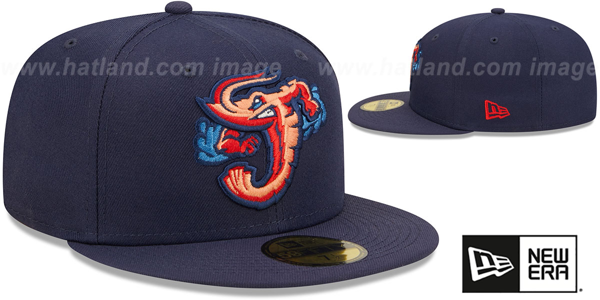 Jacksonville Jumbo Shrimp MILB ONFIELD HOME Navy Fitted Hat