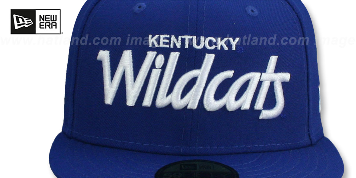 Kentucky NCAA TEAM-SCRIPT Royal Fitted Hat by New Era