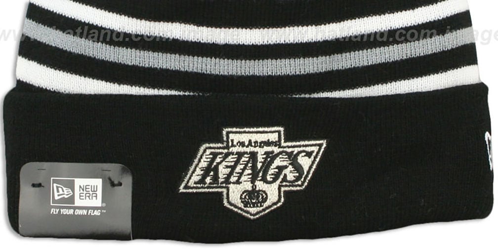 Los Angeles Kings STRIPEOUT Knit Beanie Hat by New Era