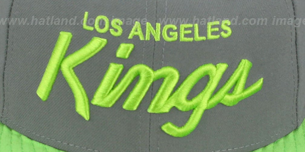 Los Angeles Kings TEAM-SCRIPT Ash Grey-Lime Fitted Hat