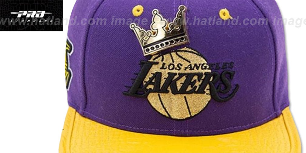 Los Angeles Lakers METAL-CROWN STRAPBACK Purple-Gold Hat