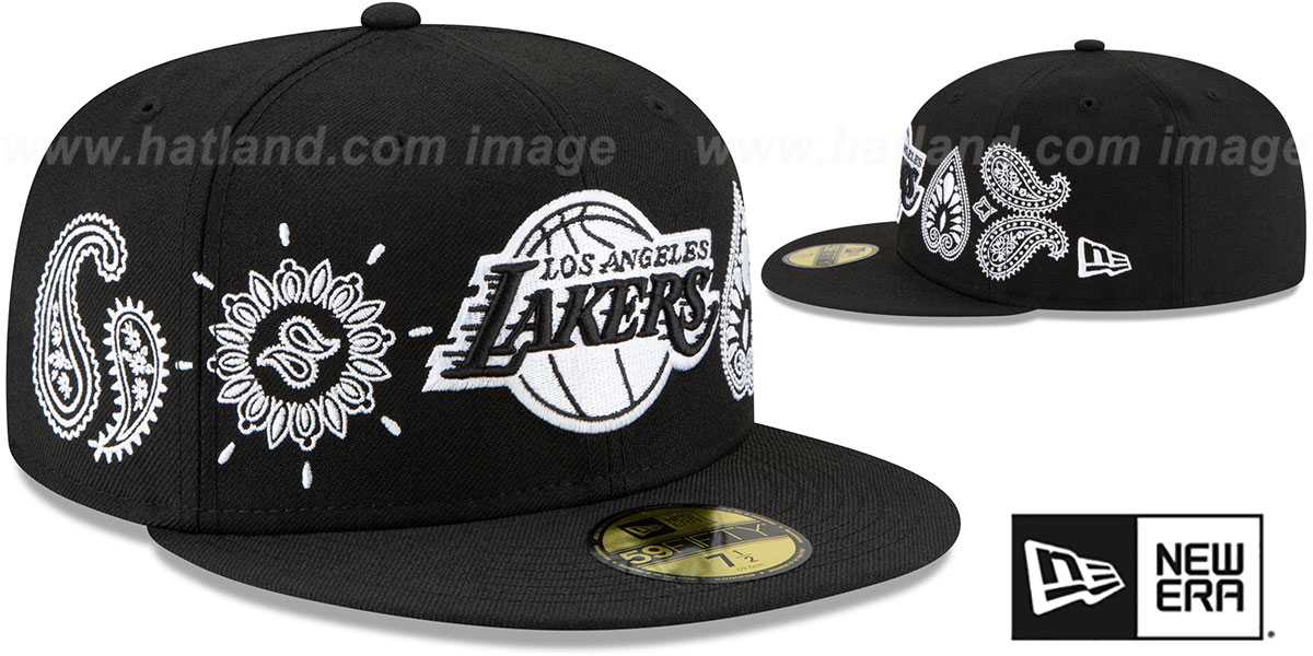 Los Angeles Lakers PAISLEY ELEMENTS Black Fitted Hat