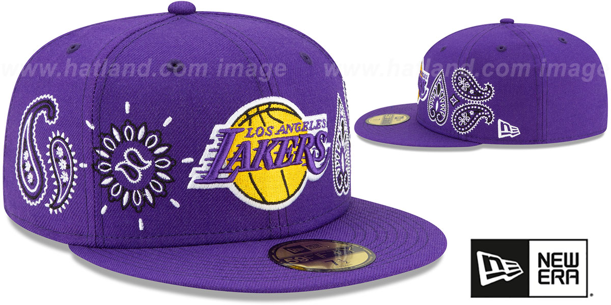 Los Angeles Lakers PAISLEY ELEMENTS Purple Fitted Hat
