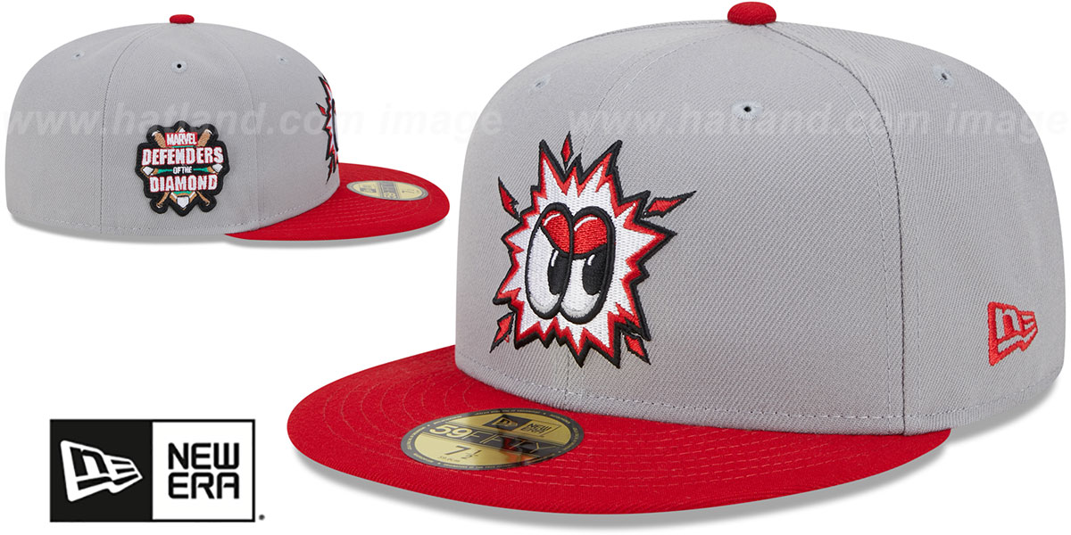 Chattanooga Lookouts MILB MARVEL DEFENDERS SIDE-PATCH Grey-Red Fi