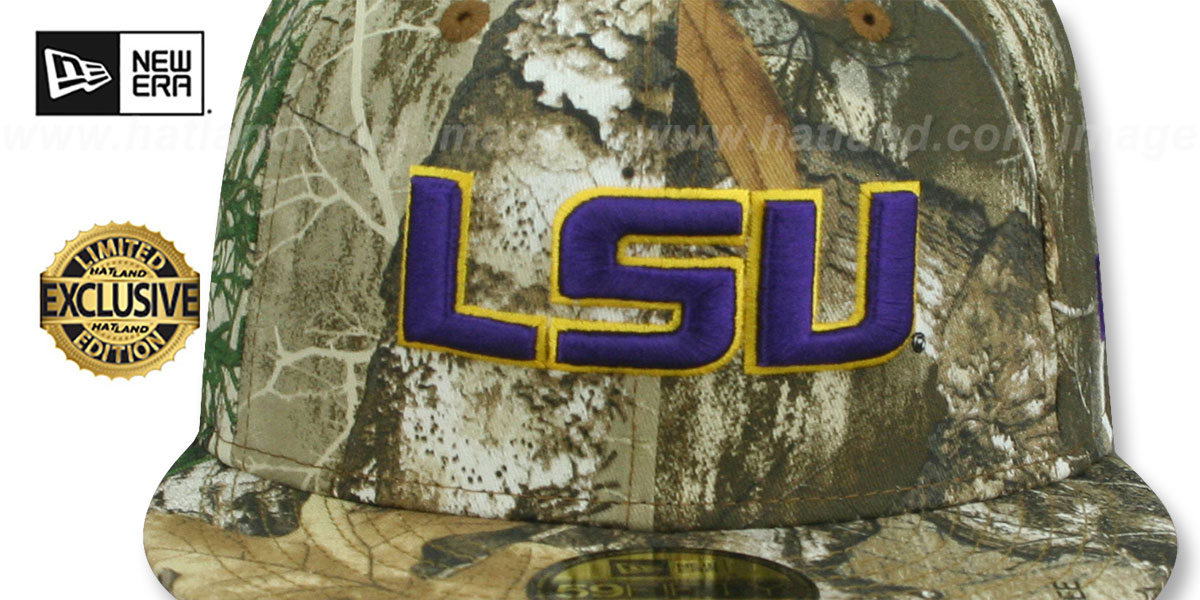 Louisiana State LSU NCAA TEAM-BASIC Realtree Camo Fitted Hat