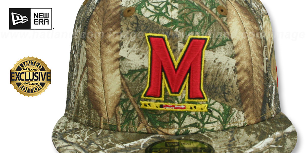 Maryland NCAA TEAM-BASIC Realtree Camo Fitted Hat by New Era