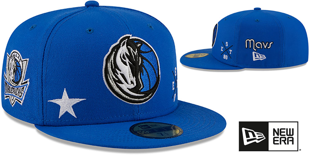 Dallas Mavericks MULTI-AROUND Royal Fitted Hat by New Era
