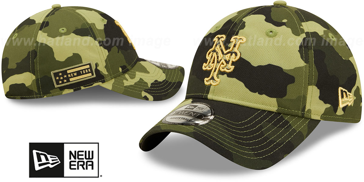 New York Mets 2022 ARMED FORCES STARS N STRIPES STRAPBACK Hat