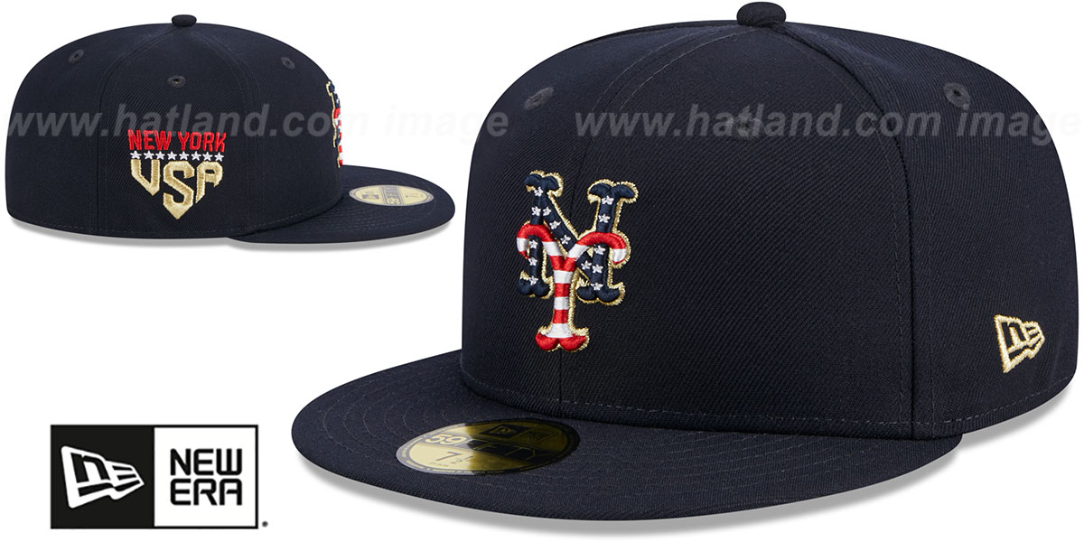 New York Mets 2023 JULY 4TH STARS N STRIPES Fitted Hat