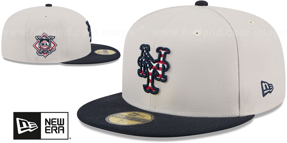 New York Mets 2024 JULY 4TH STARS N STRIPES Fitted Hat