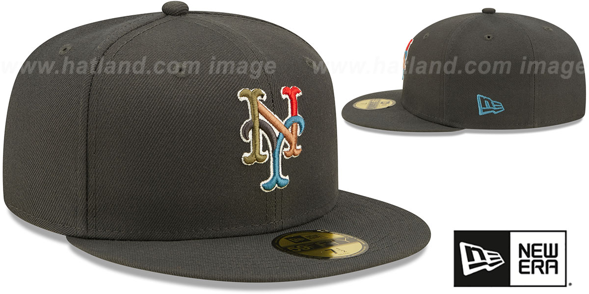 New York Mets COLOR PACK MULTI Charcoal Fitted Hat