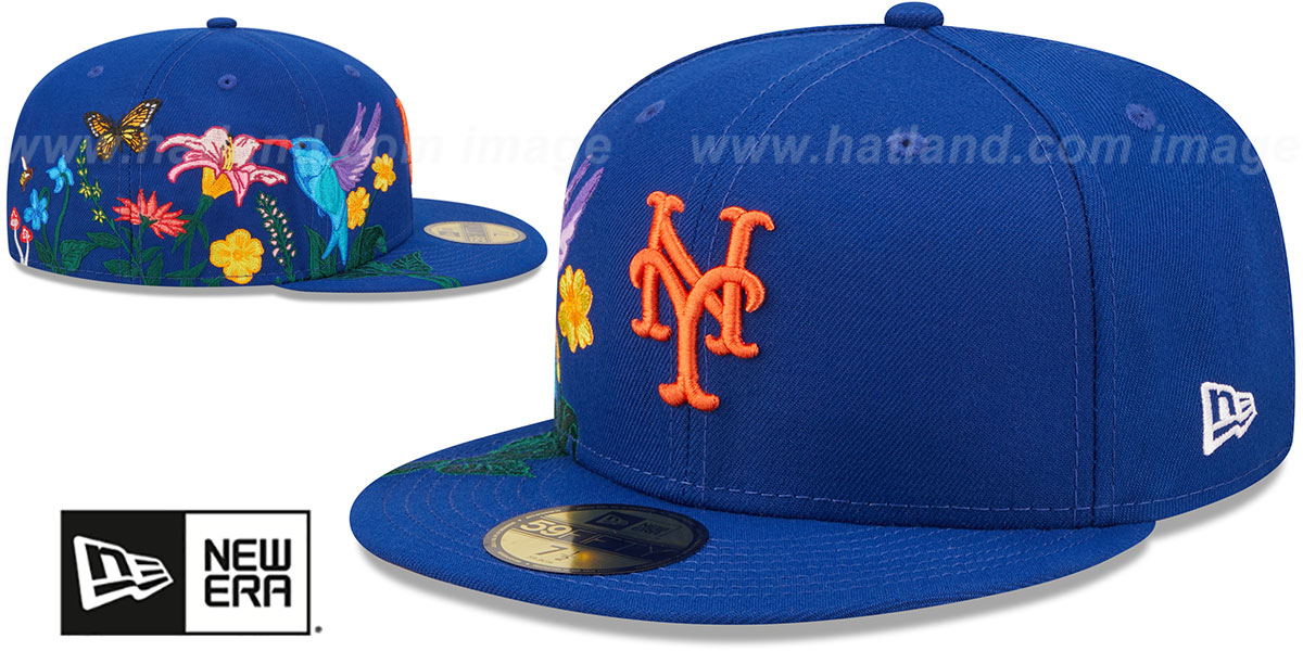 New York Mets SIDE-BLOOM Royal Fitted Hat by New Era
