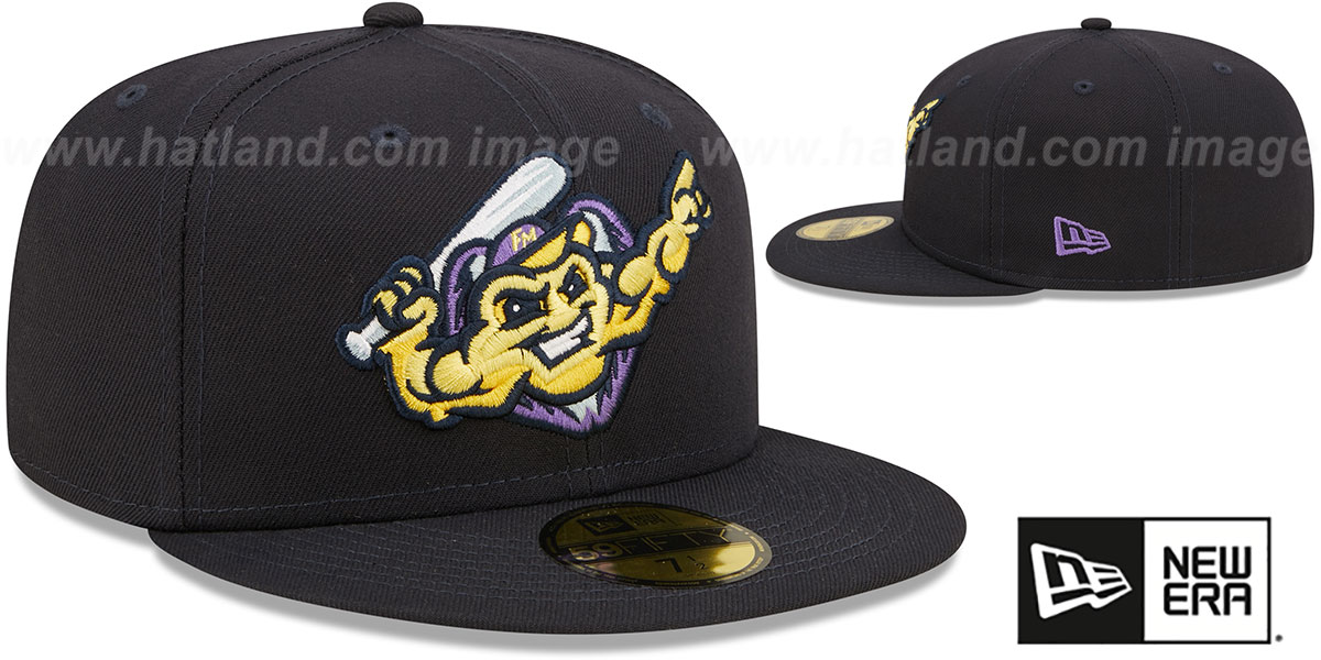 Fort Myers Mighty Mussels MILB ONFIELD GAME Navy Fitted Hat