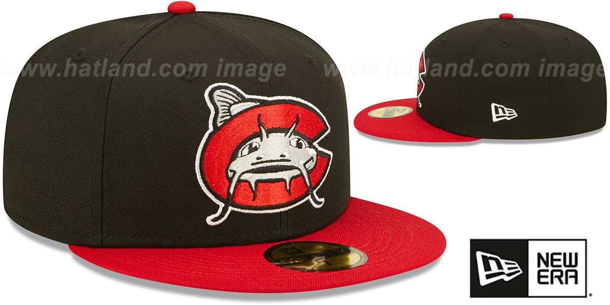 Carolina Mudcats MILB ONFIELD HOME Black-Red Fitted Hat