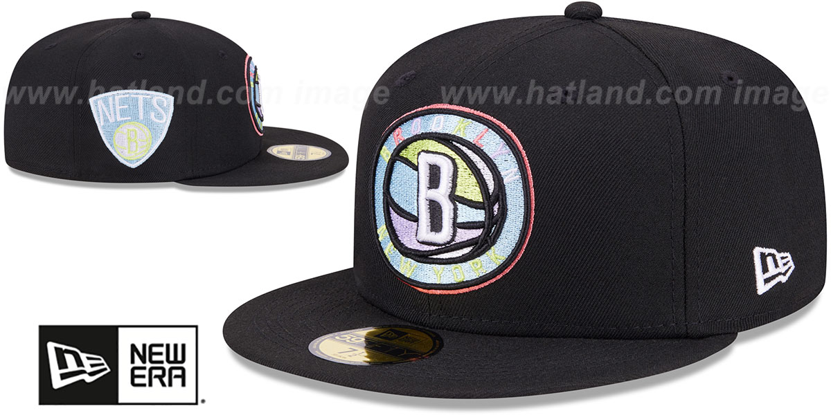 Brooklyn Nets COLOR PACK SIDE-PATCH Black Fitted Hat