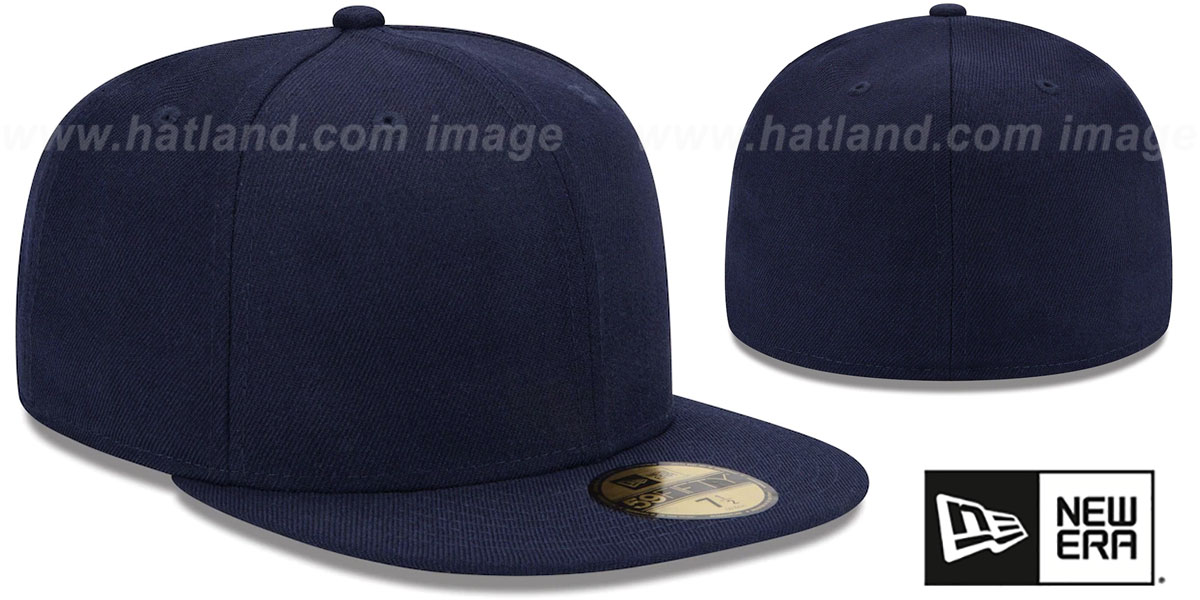 New Era 59FIFTY-BLANK Solid Dark Navy Fitted Hat