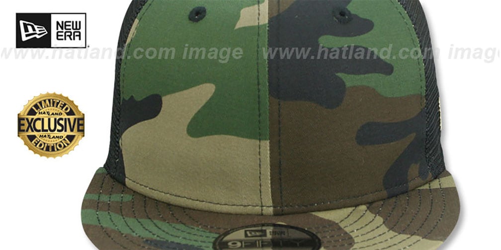 New Era MESH-BACK BLANK SNAPBACK Army-Black Hat