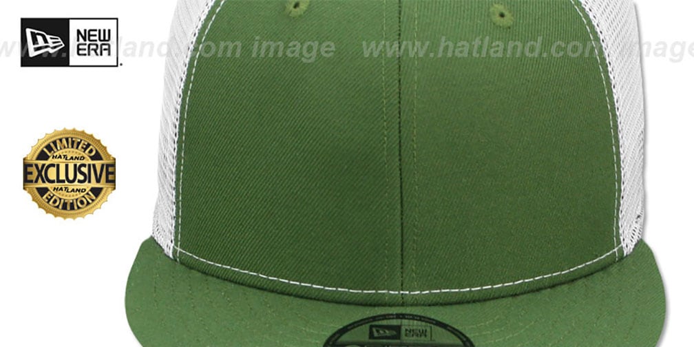 New Era MESH-BACK BLANK SNAPBACK Rifle Green-White Hat