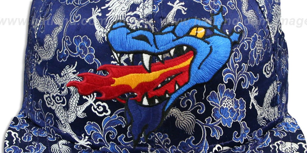 New Era SATIN DRAGON Navy Blue Fitted Hat