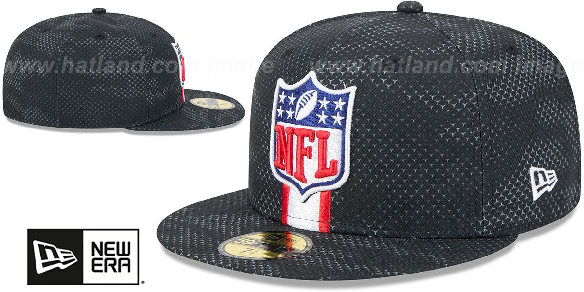 NFL Shield 2024 NFL SIDELINE Black Fitted Hat by New Era