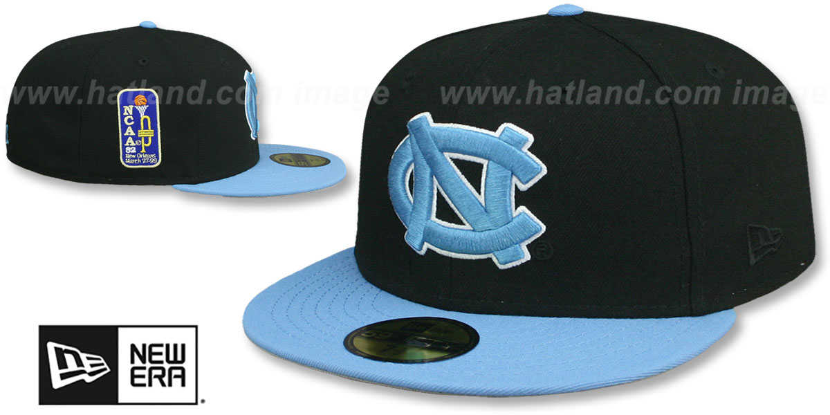 North Carolina NCAA TEAM-BASIC SIDE PATCH Black-Sky Fitted Hat
