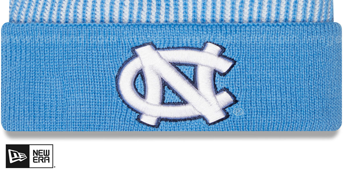 North Carolina STRIPED Knit Beanie Hat by New Era