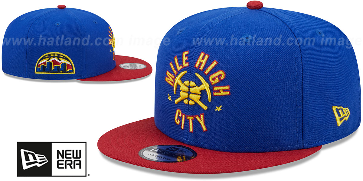 Denver Nuggets STATEMENT SNAPBACK Royal-Red Hat by New Era