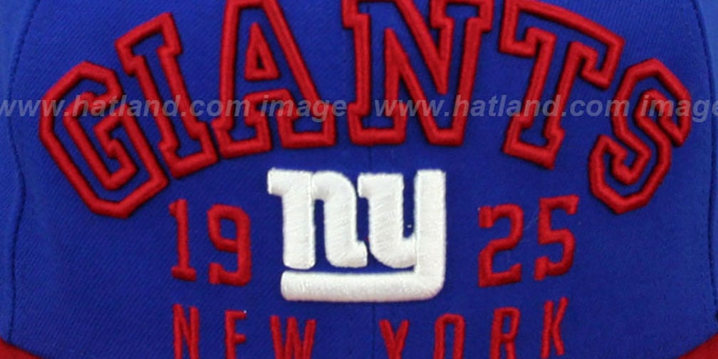 New York NY Giants WORD-KNOCK Royal-Red Fitted Hat