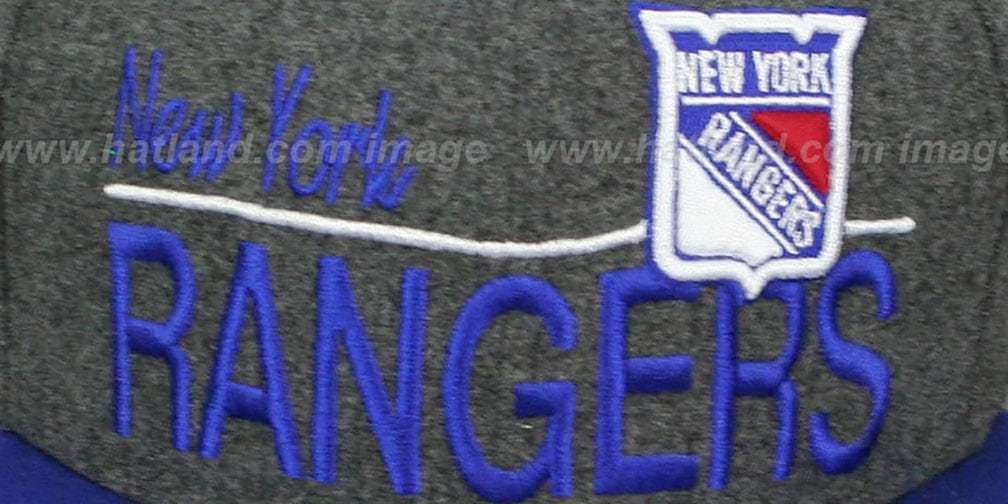 NY Rangers FLANNEL SNAPBACK Grey-Royal Hat by New Era