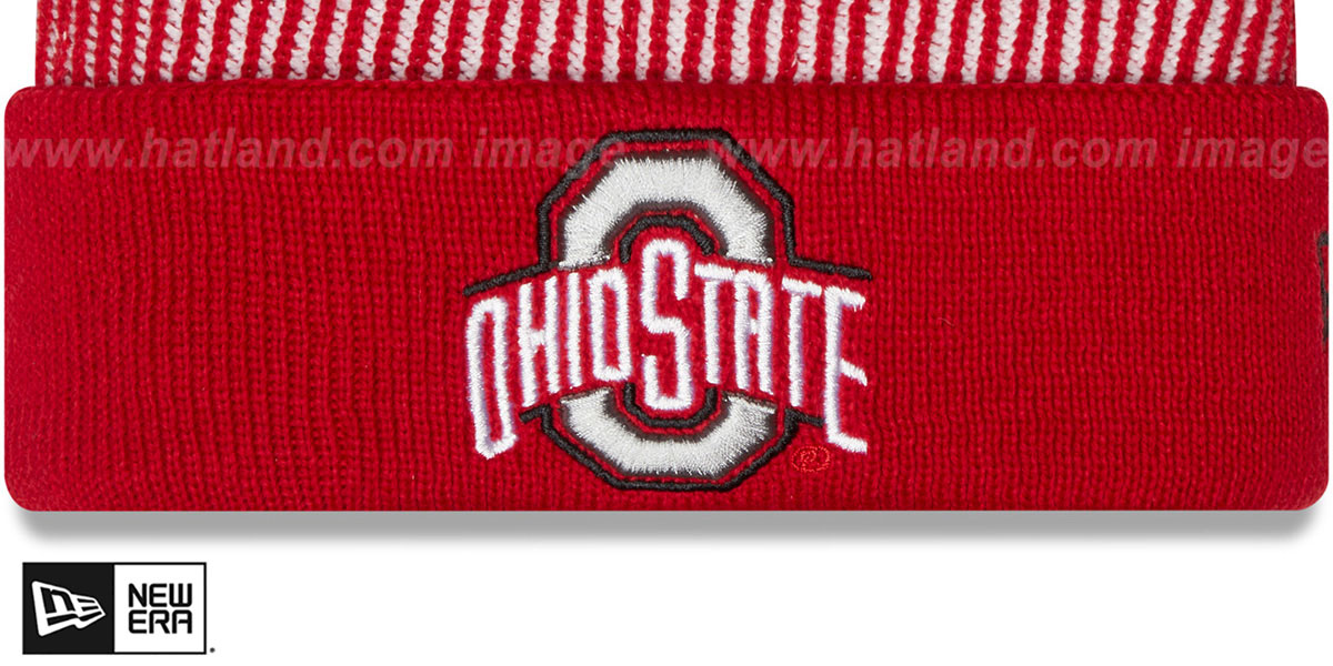 Ohio State STRIPED Knit Beanie Hat by New Era