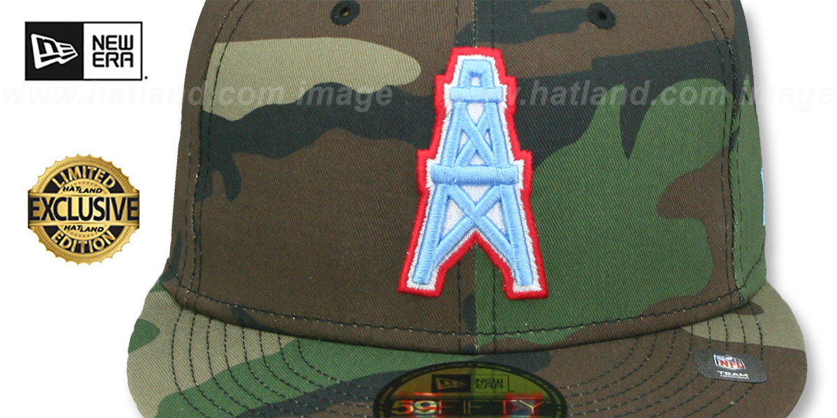 Houston Oilers NFL TEAM-BASIC Army Camo Fitted Hat