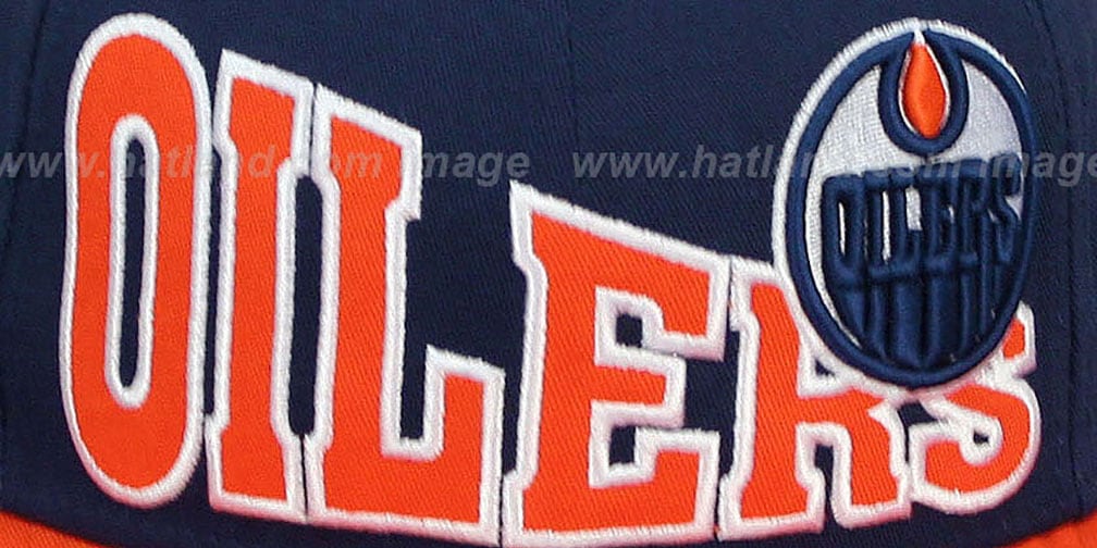 Edmonton Oilers STOKED SNAPBACK Navy-Orange Hat by New Era