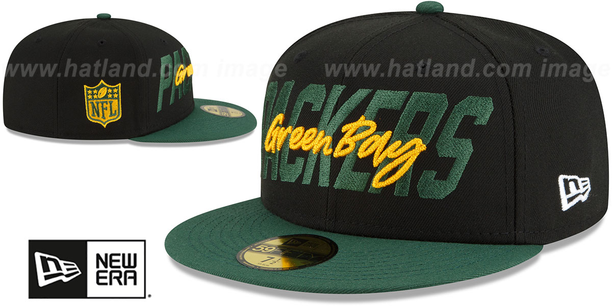 Green Bay Packers 2022 NFL DRAFT Black-Green Fitted Hat