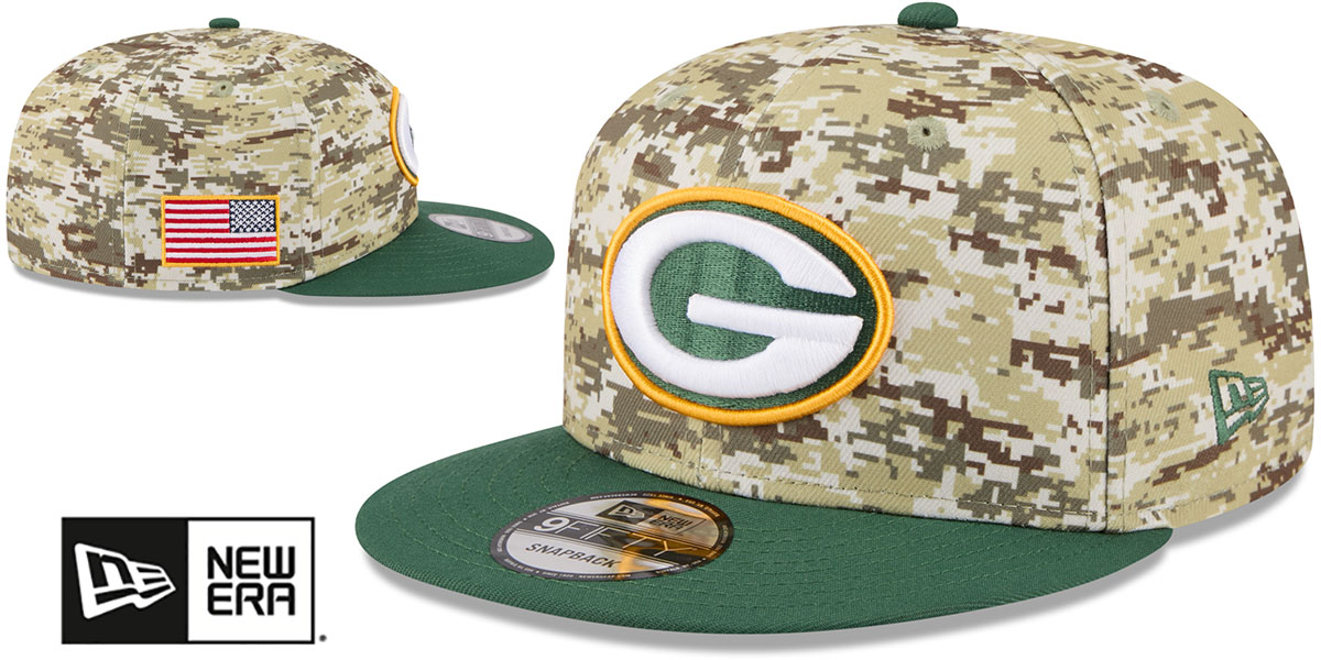 Green Bay Packers 2025 SALUTE-TO-SERVICE SNAPBACK Desert Storm-Gr