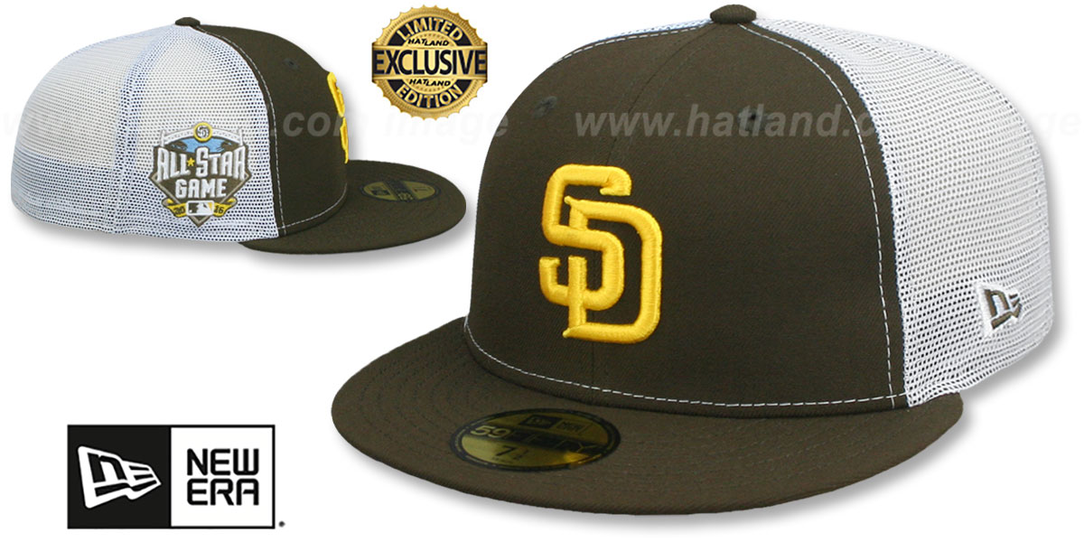 San Diego Padres 2016 ASG MESH-BACK SIDE-PATCH Brown-White Fitted